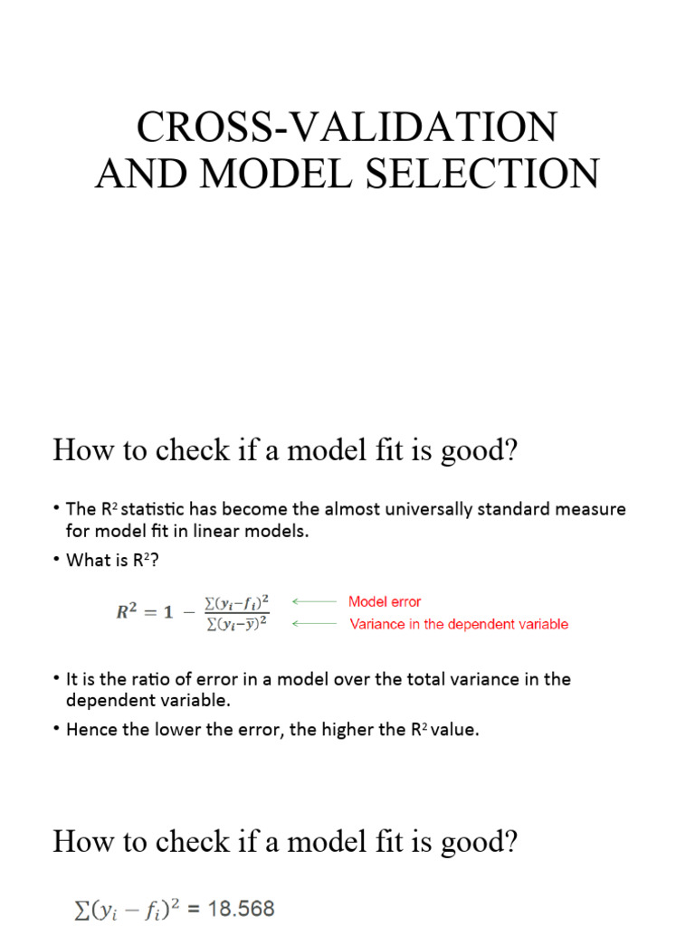 Cross Validation And Model Selection Pdf Cross Validation