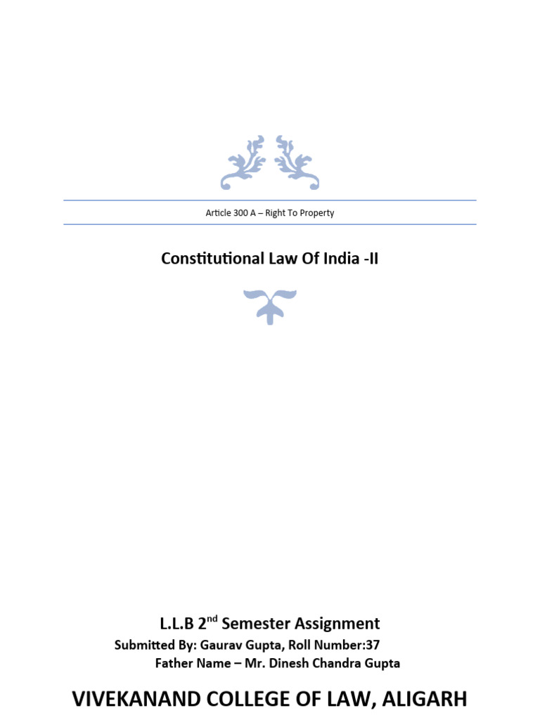 Right to Property in India | PDF | Right To Property | Eminent Domain