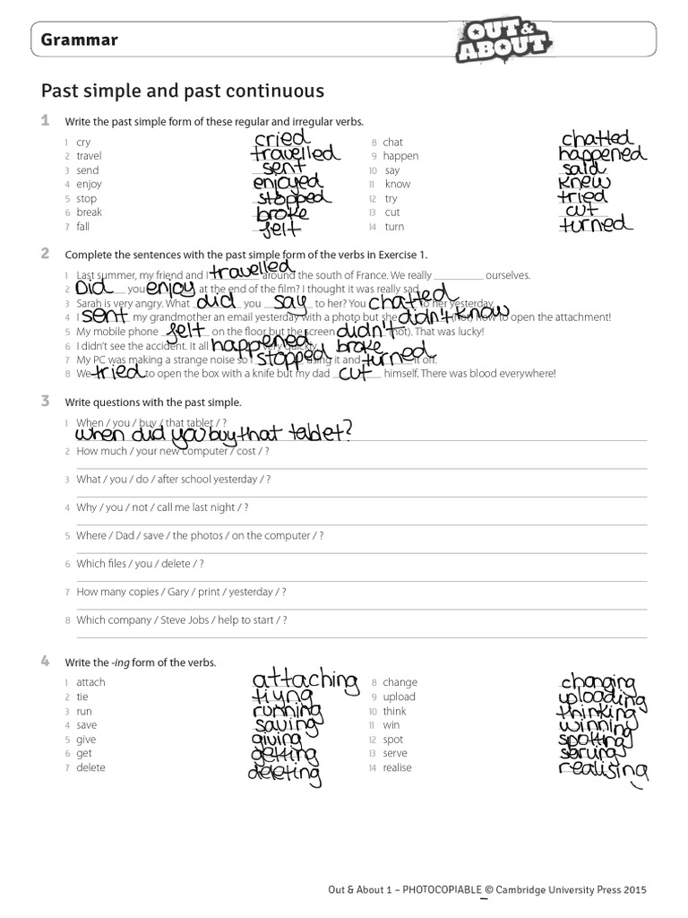 Ex Review Past Simple Past Continuous | PDF