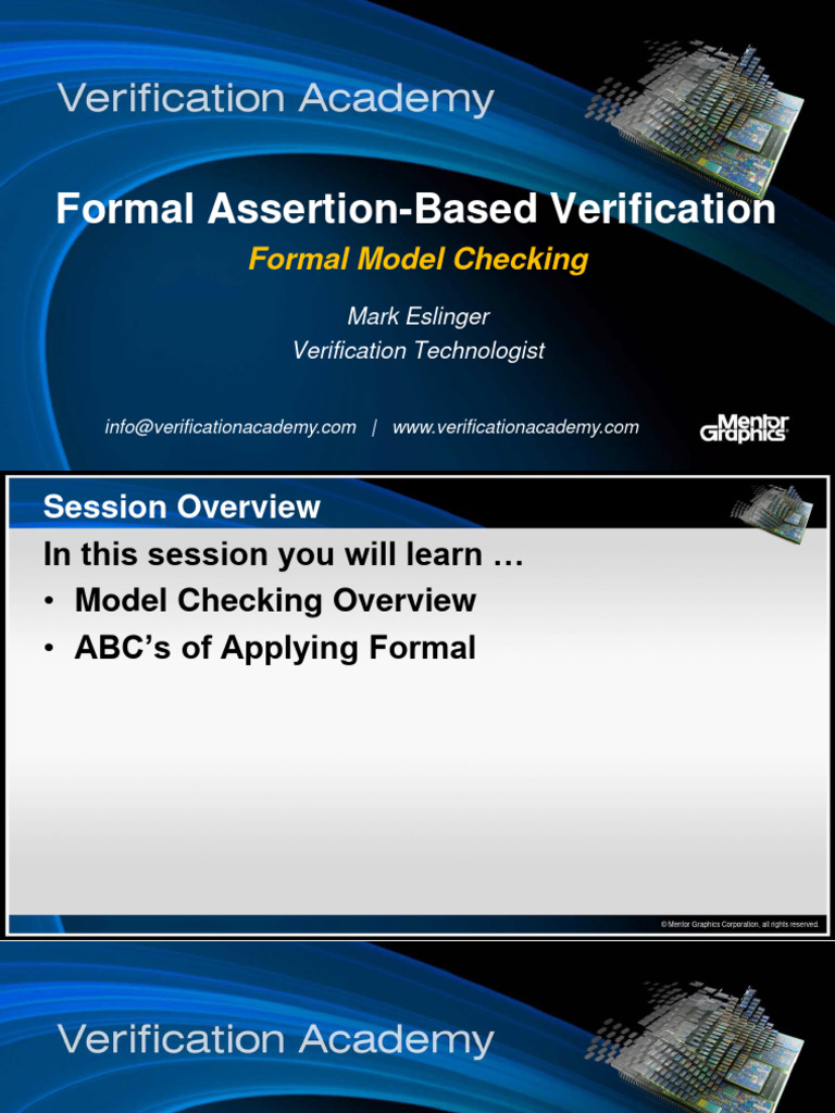 Course Formal Assertion Based Verification Session Formal Model Checking Meslinger | PDF ...