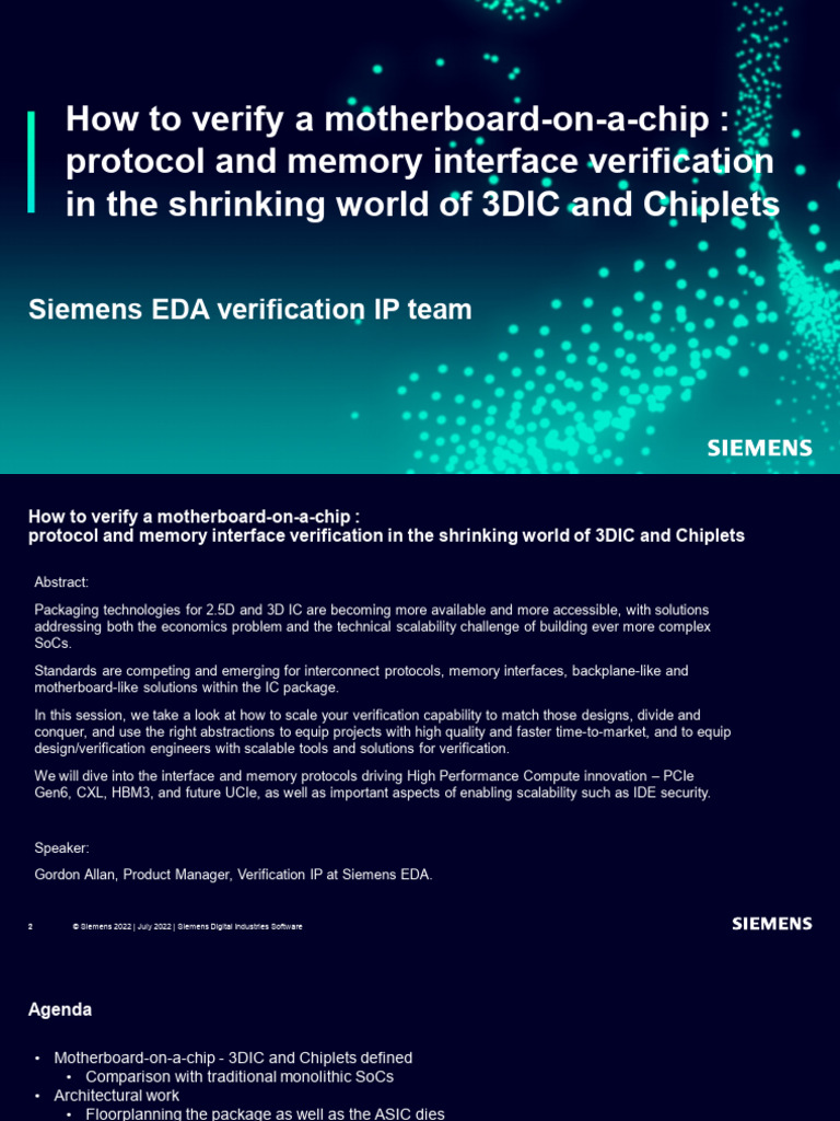 Webinar How To Verify A Motherboard On A Chip Protocol and Memory ...