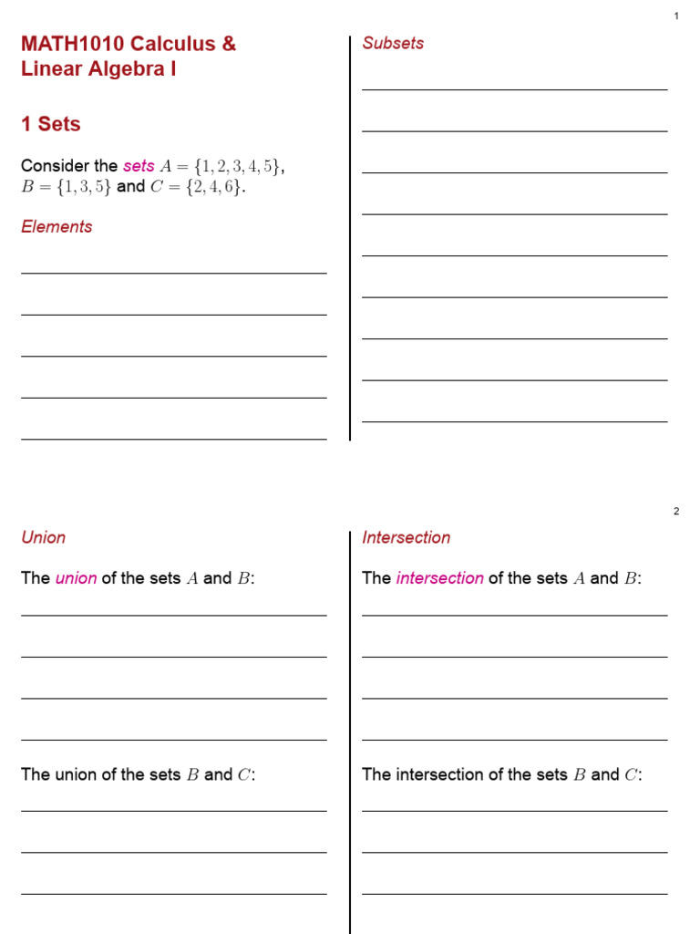Lecture1 Sets | PDF | Set (Mathematics) | Interval (Mathematics)