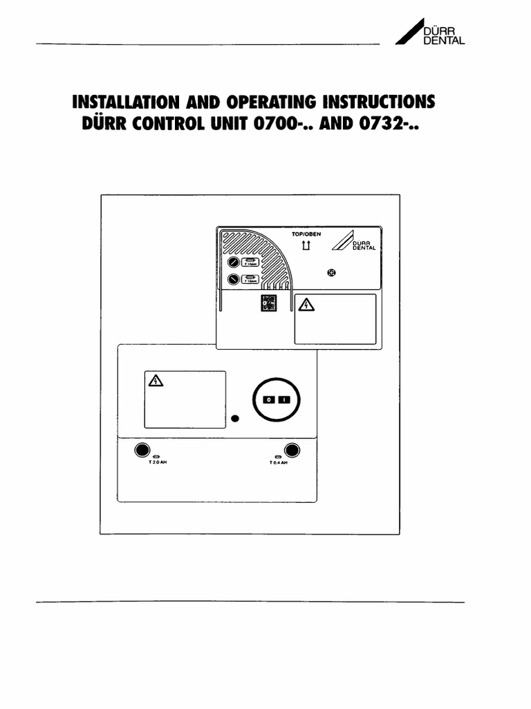 Dürr Dental 0700 Control Unit For Suction Unit - User and Installation Manual | PDF