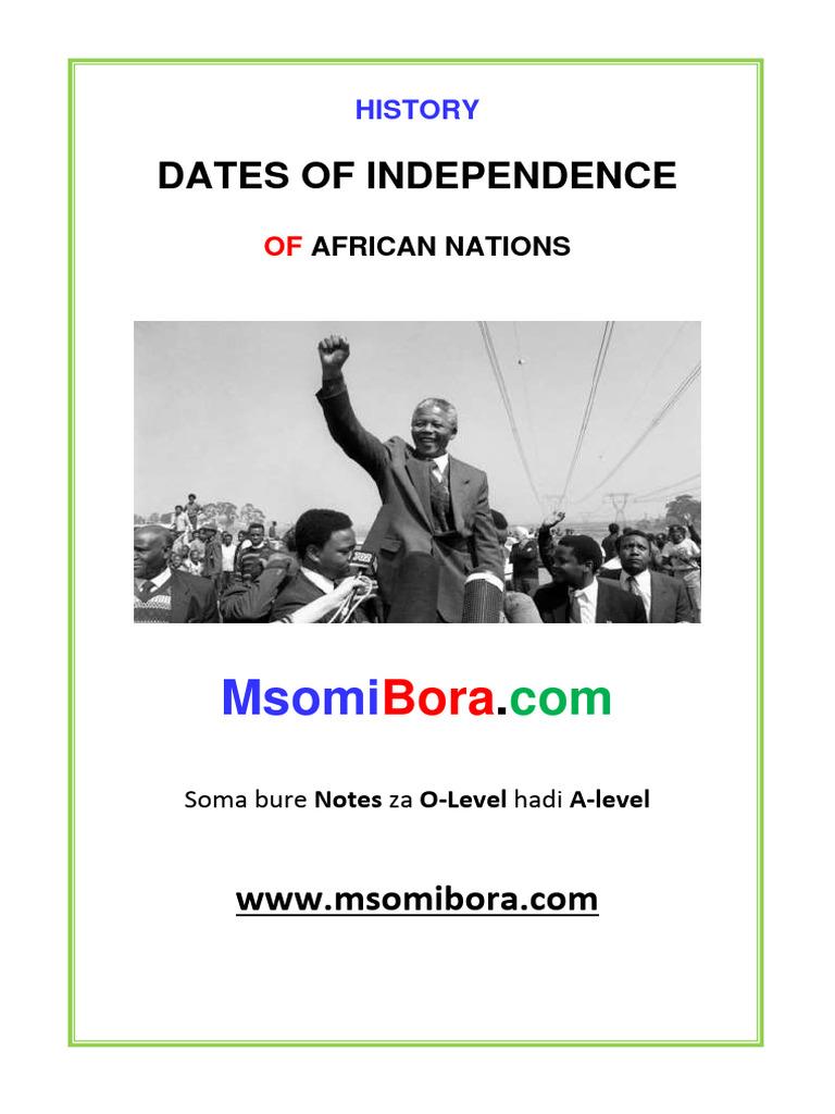 African Countries Independence Dates | PDF | Africa