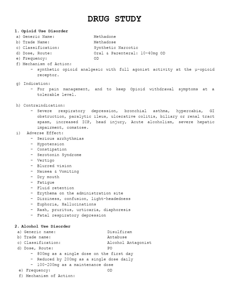 Drug Study | PDF | Opioid | Benzodiazepine
