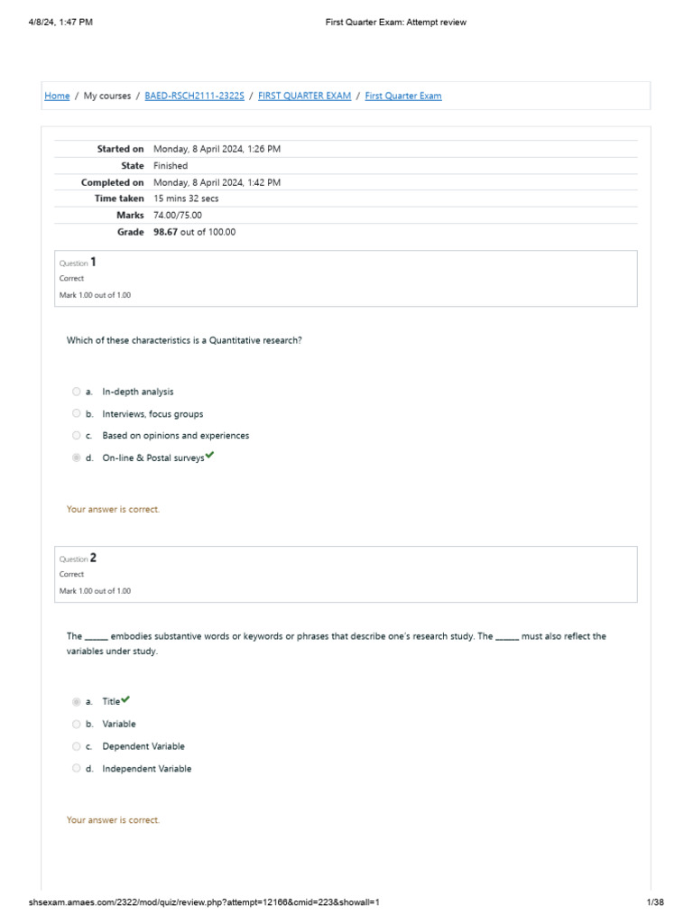 PR Exam | PDF | Qualitative Research | Data