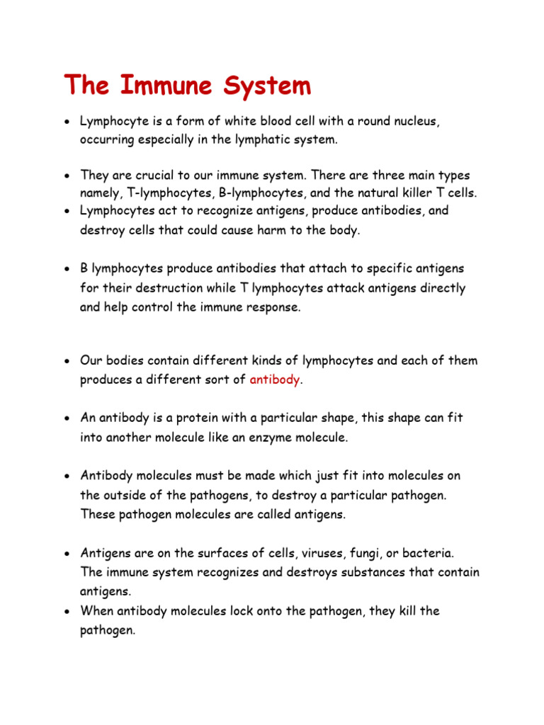 Immune Response and The Role of Lymphatic System | PDF | Lymphatic ...