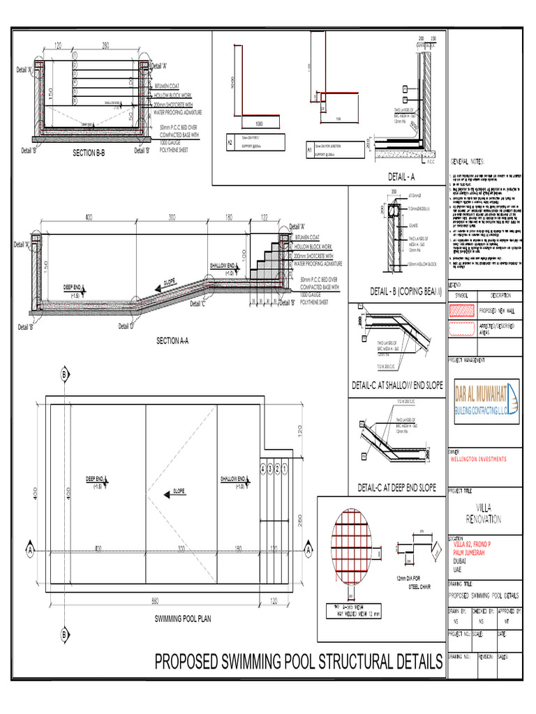 Detailed Structural Detailes For Swimming Pool | PDF