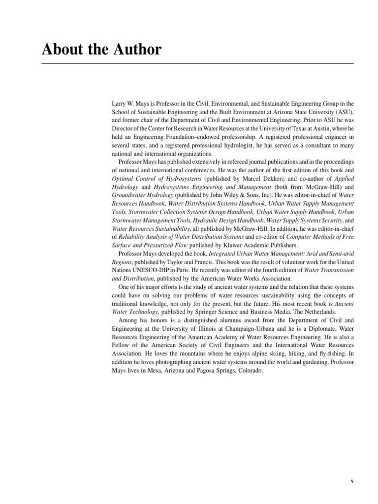 Larry W. Mays: Water Resources Expert | PDF | Hydrology | Engineering
