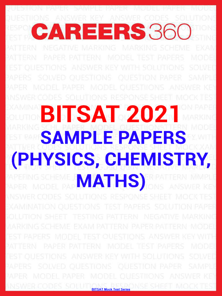 BITSAT 2021 Sample Papers New | Download Free PDF | Coordination ...