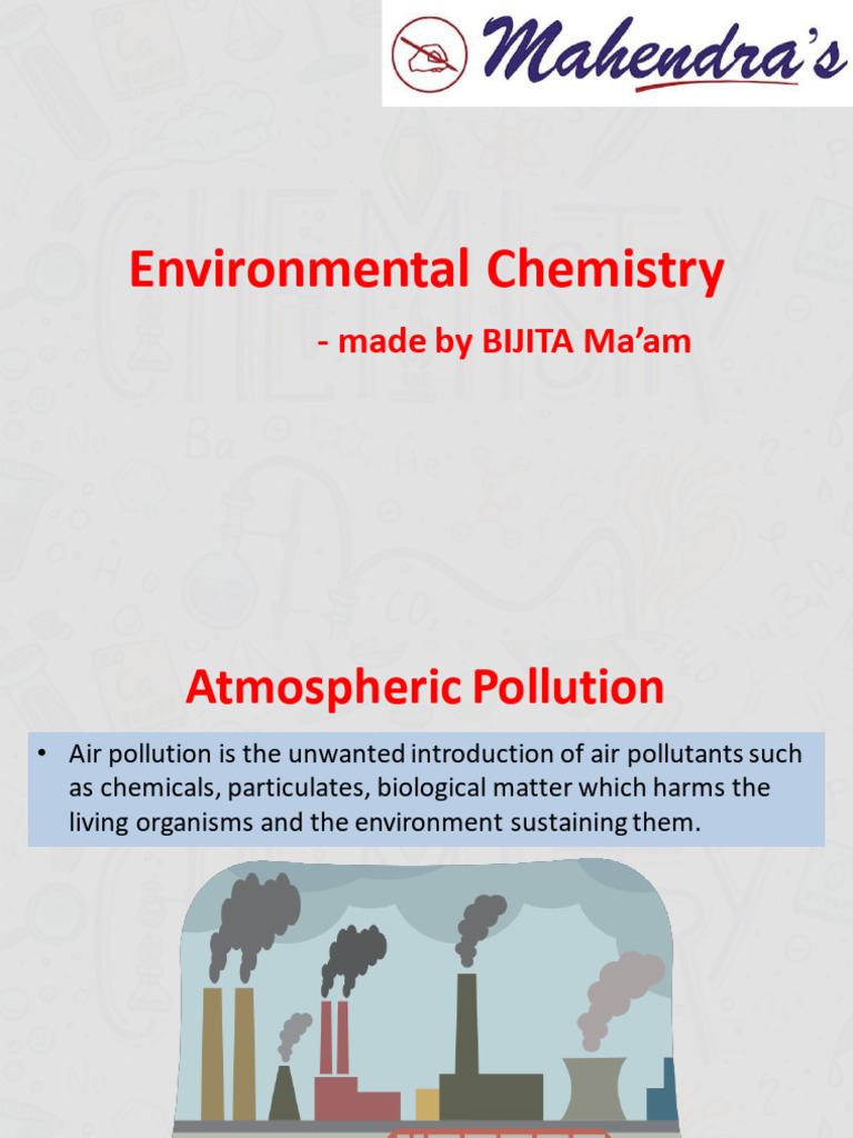 environmental chemistry | PDF | Ozone Depletion | Chlorofluorocarbon