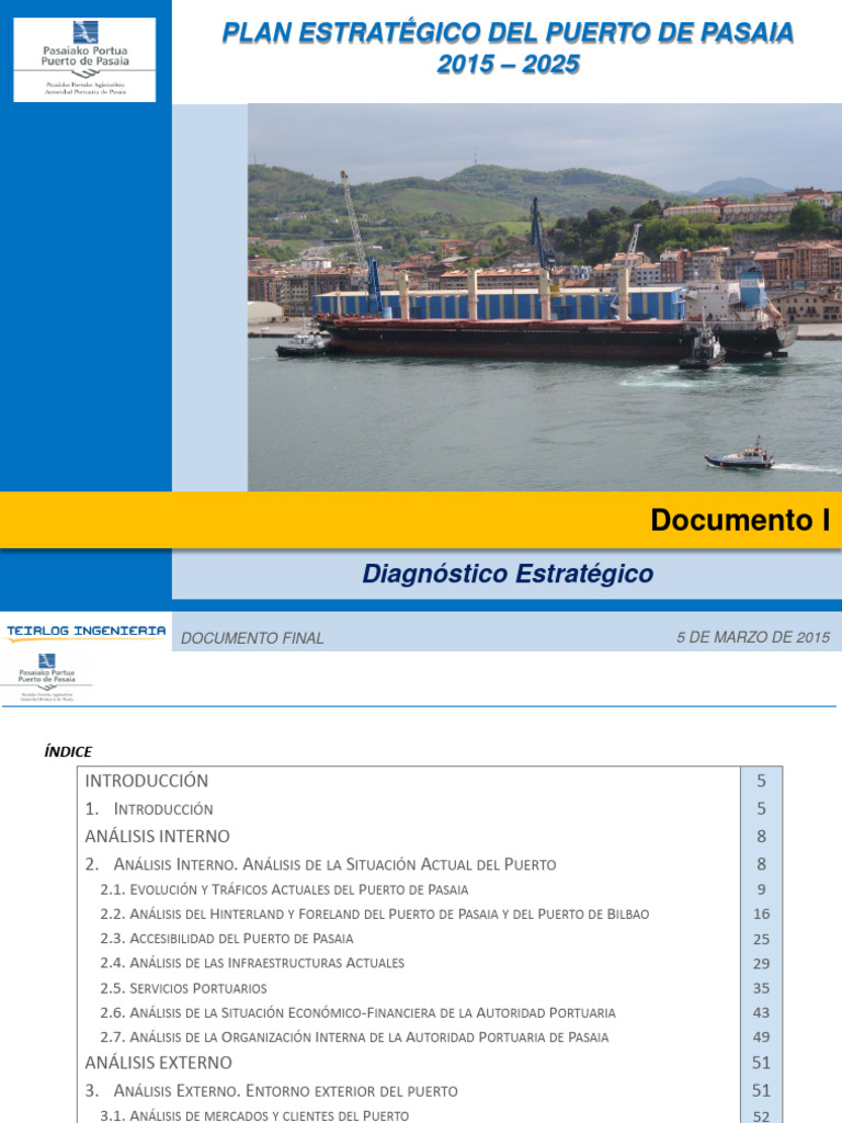 Doc1 Analisis estrategicoPUERTOPASAIA | PDF | Puerto | Planificación estratégica
