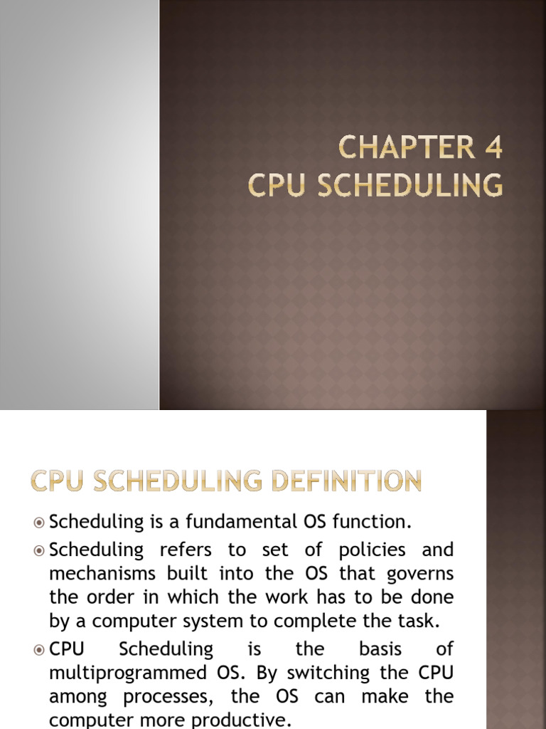 Chapter4 Cpu Scheduling | Download Free PDF | Scheduling (Computing ... Chapter4 Cpu Scheduling | Download Free PDF | Scheduling (Computing ...