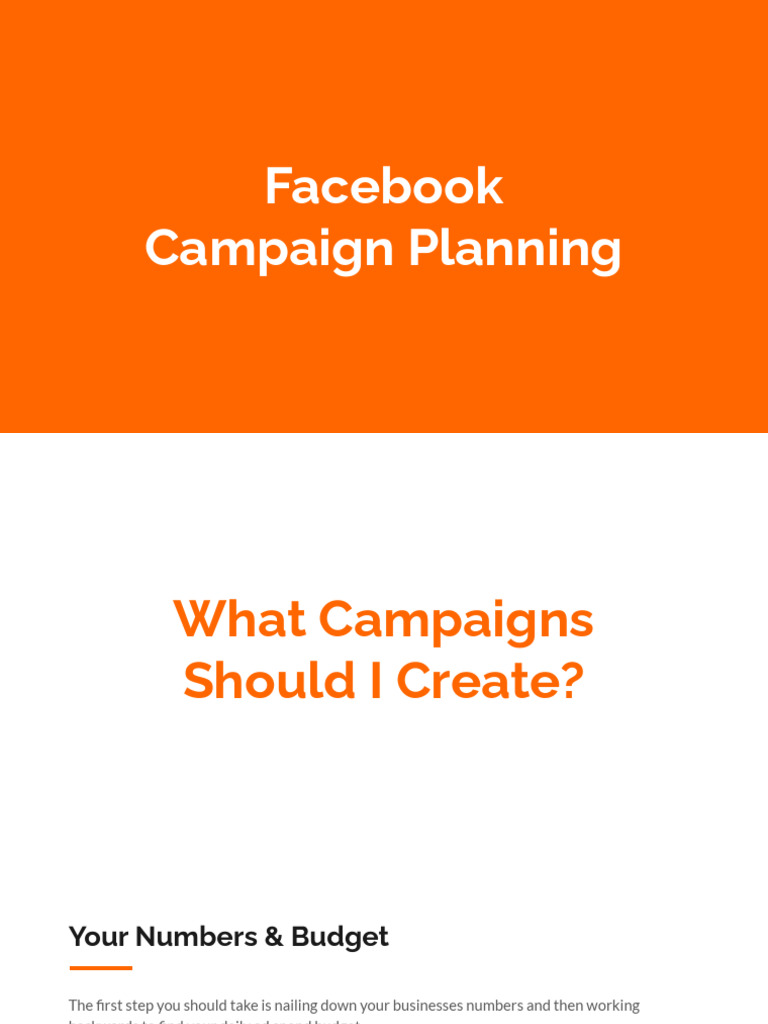19+ +Facebook+Campaign+Planning+ +v5 | PDF | Facebook | Websites