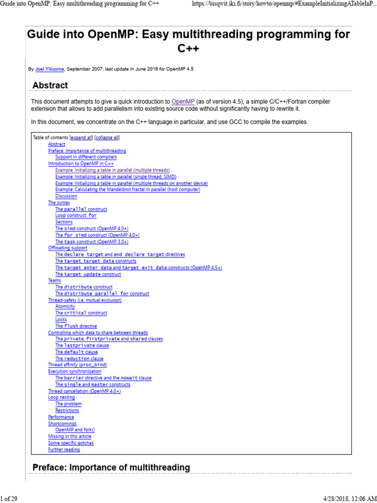 Open MP1551363136163 | PDF | Parallel Computing | Thread (Computing)