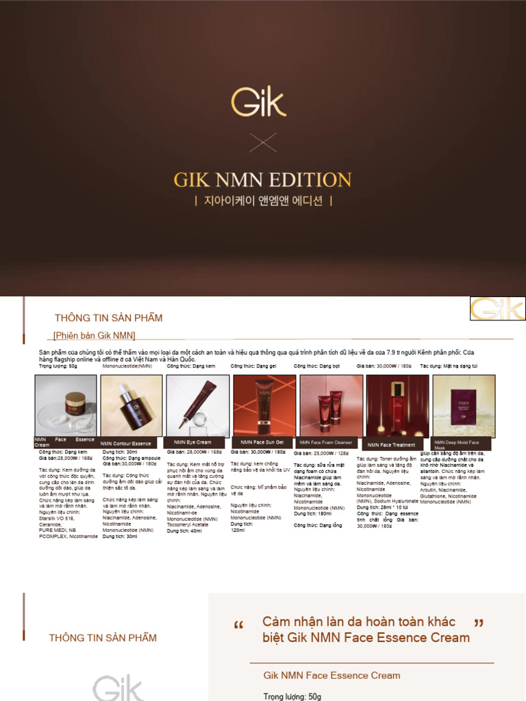GIK-NMN-Giới Thiệu Sản Phẩm | PDF
