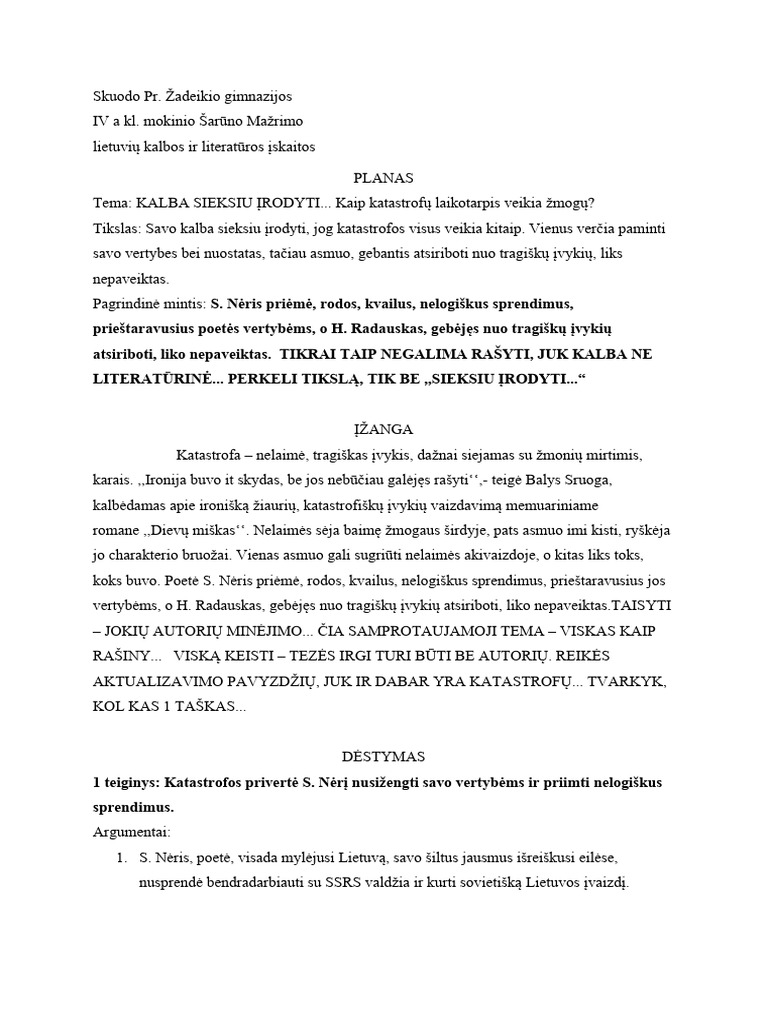 ?Ar?Nas Ma?Rimas Kalb?Jimo Planas | PDF