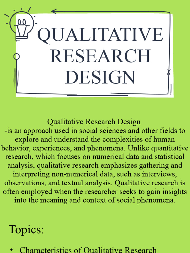 Qualitative Research Design Overview | PDF