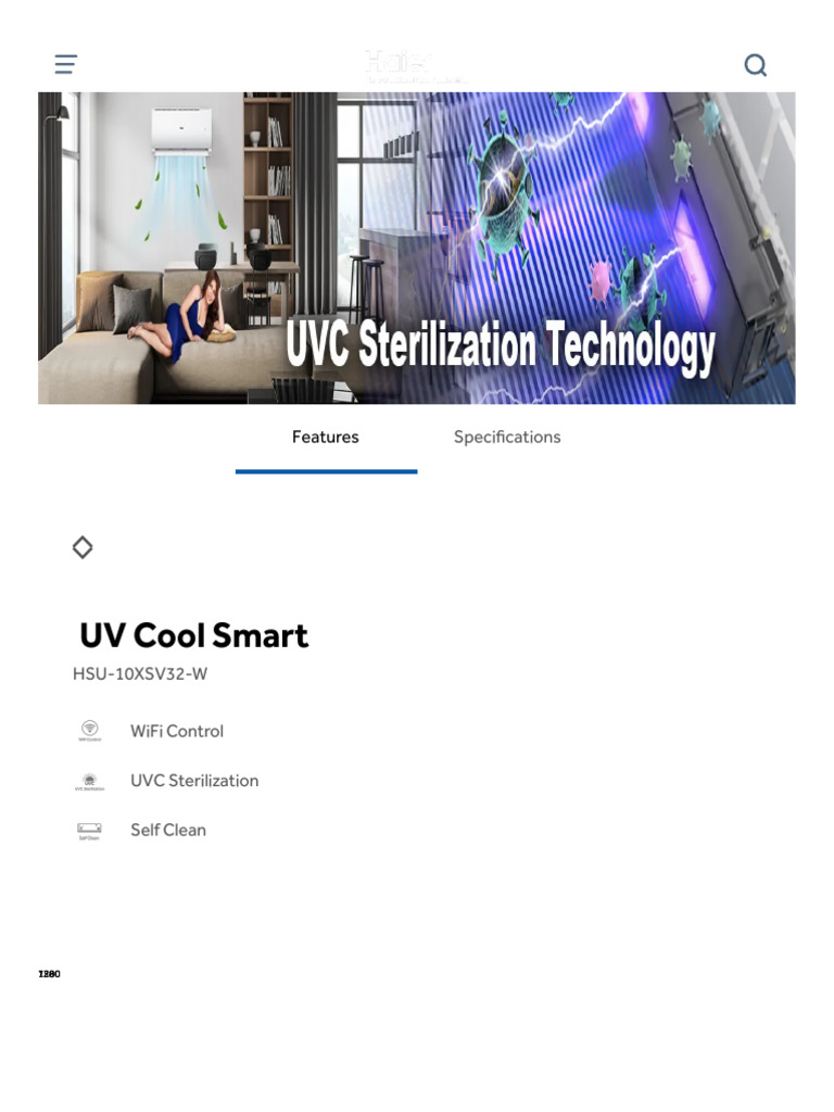 Haier HSU-10XSV32-W - UV Cool Smart-Haier Philippines | PDF