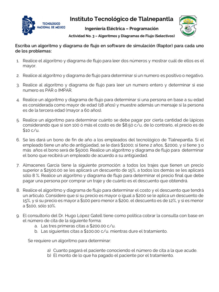Actividad3 Algoritmos Selectivos | PDF | Algoritmos