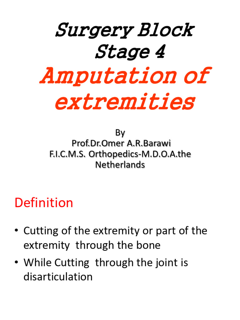 Amputation of Extremities | PDF | Amputation | Prosthesis