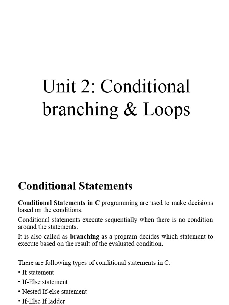 Conditional Branching-Loops | PDF | Control Flow | Computing