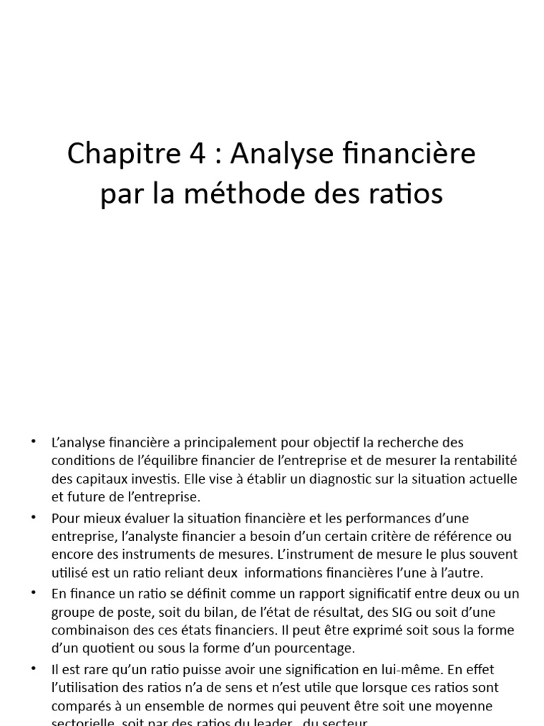 Chapitre 4 DF | PDF | Ratio financier | Revenu brut