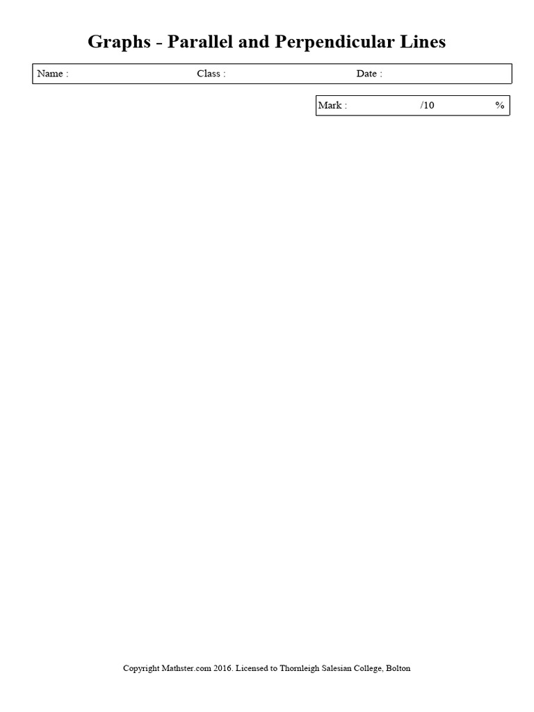 Graphs - Parallel and Perpendicular Lines - 1 | PDF
