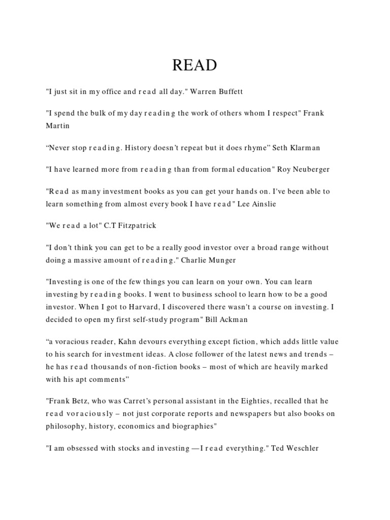 READ | PDF | Warren Buffett