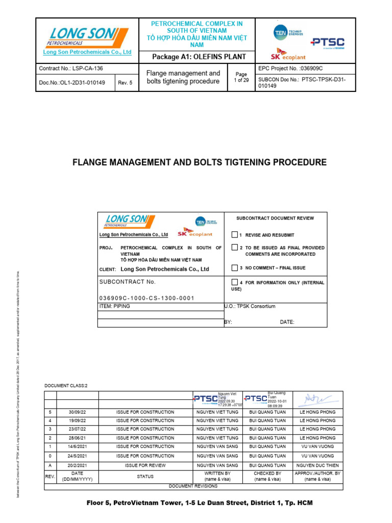 Flange Management & Bolt Tightening Guide | PDF | Pipe (Fluid ...