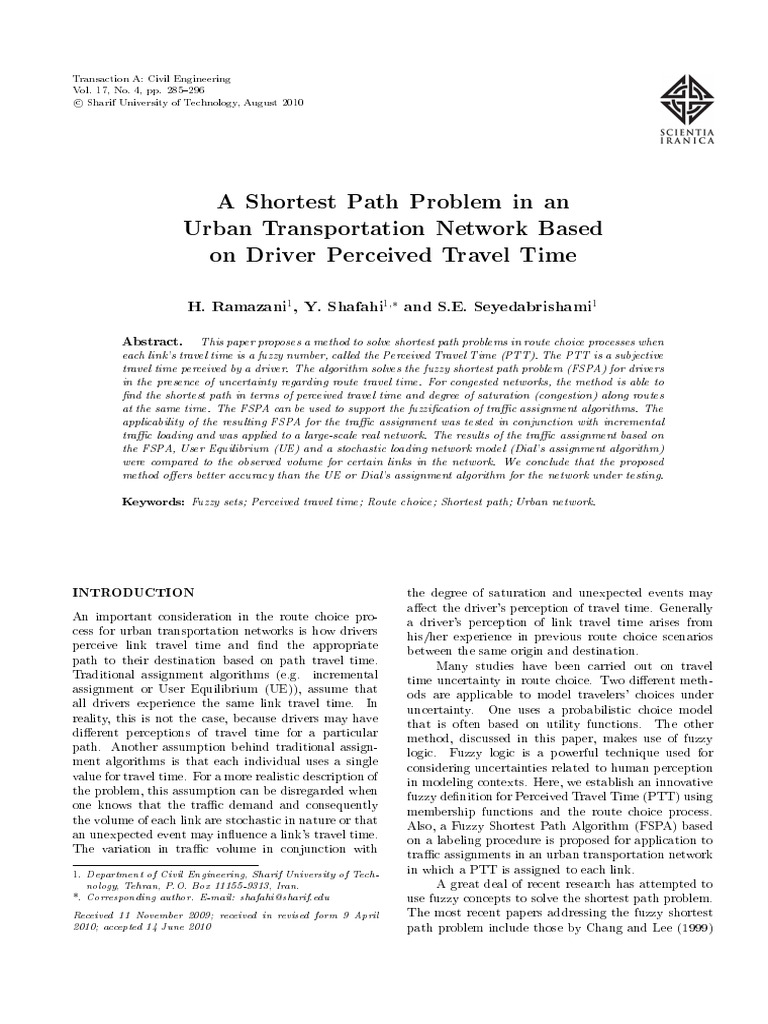 A Shortest Path Problem In An Pdf Fuzzy Logic Mean Squared Error