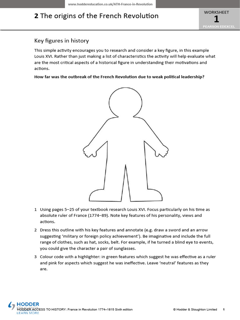 ATHFrance Edexcel Complete-Worksheets | PDF | French Revolution | Argument