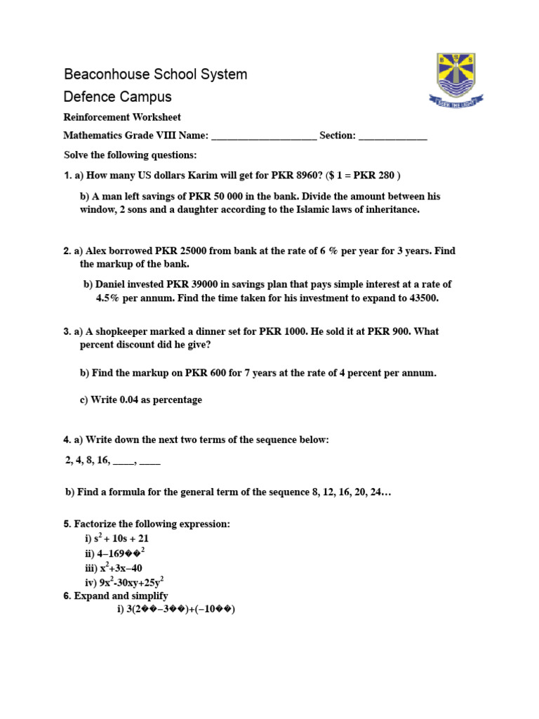 Asynchronous Reinforcement Mathematics Grade VIII | PDF | Teaching Methods & Materials