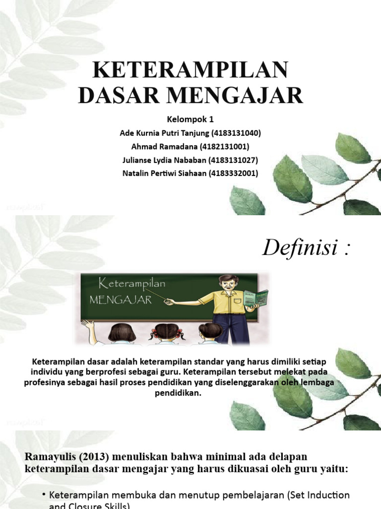 Keterampilan Dasar Mengajar | PDF