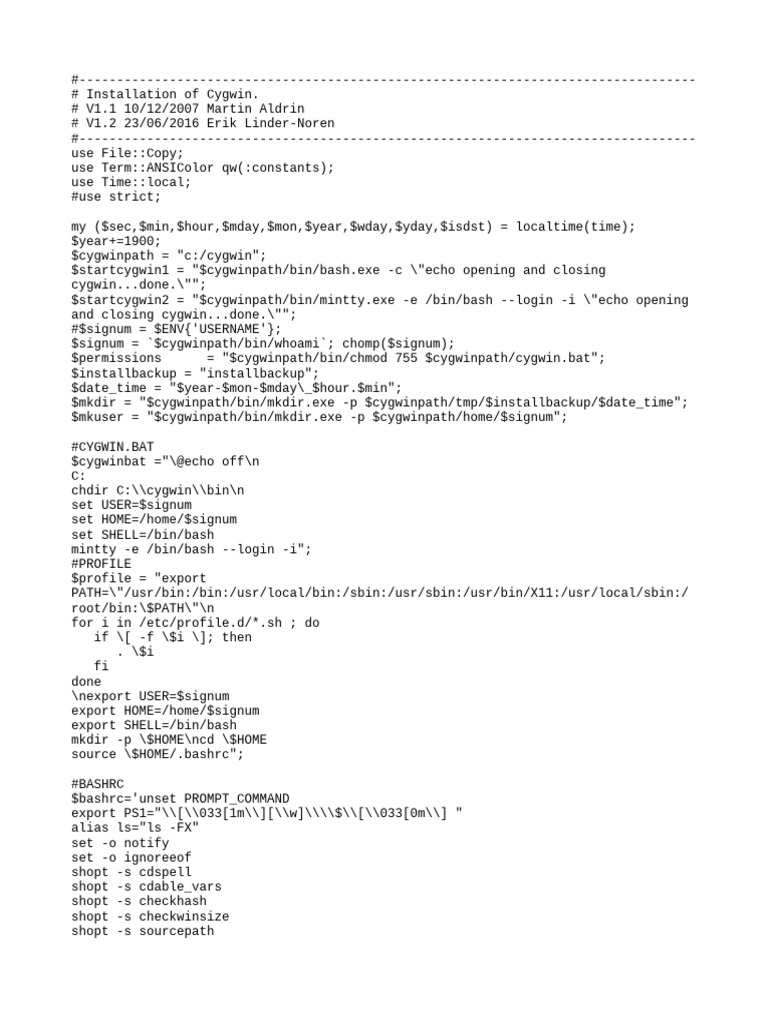Cygwin Installation and Configuration Guide | PDF | Unix | System Software