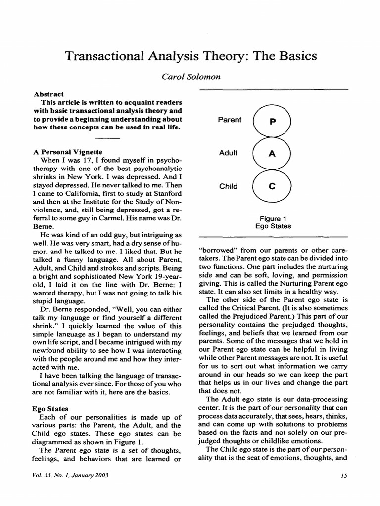 Transactional Analysis Theory: The Basics: Carol Solomon | Download ...