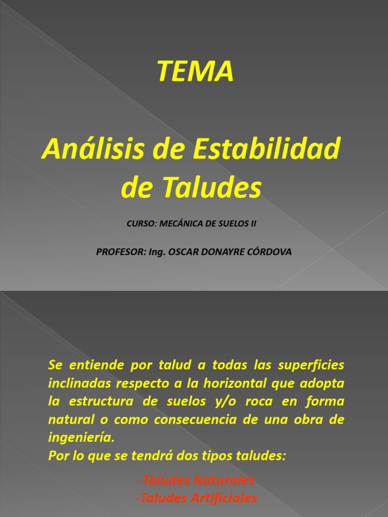 Análisis de Estabilidad de Taludes Naturales | PDF | Falla (geología ...