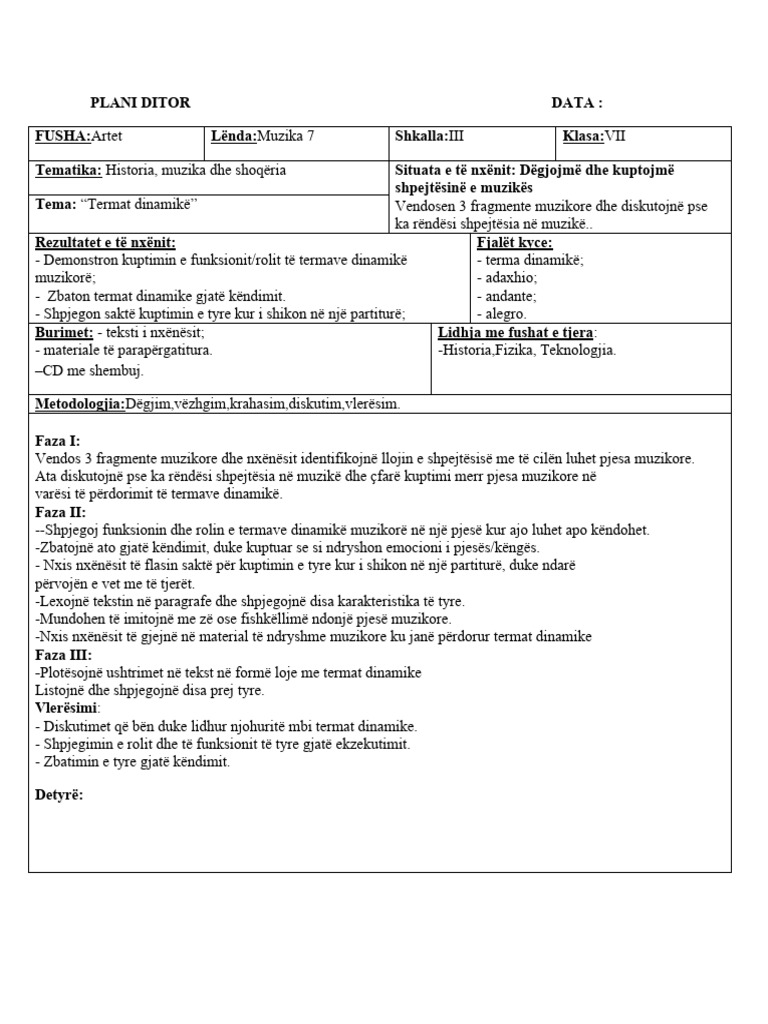 PLANI DITOR Termat Dinamik | PDF