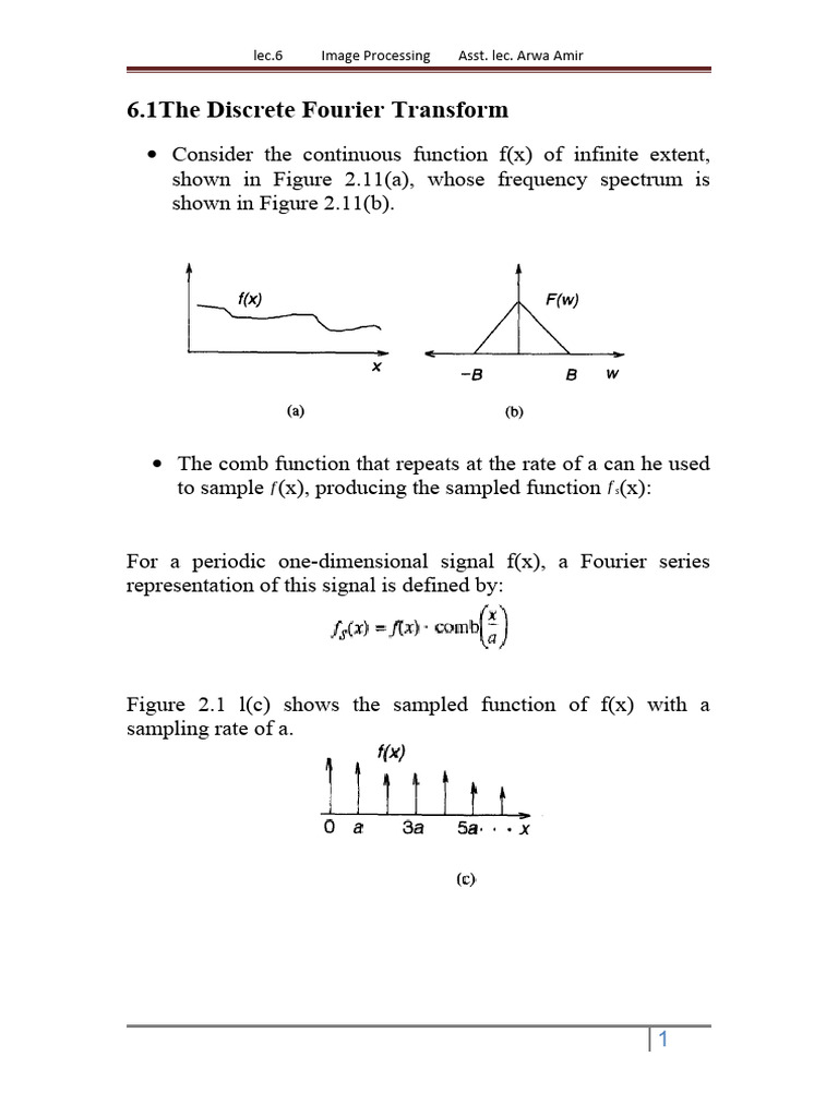 Lec 6 | PDF | Fourier Transform | Convolution