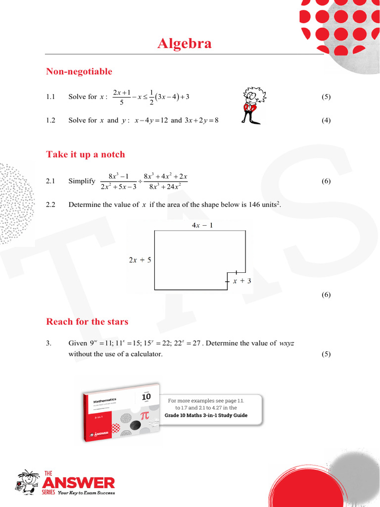 Grade 10 Maths Answer Series PDF | PDF | Cartesian Coordinate System ...
