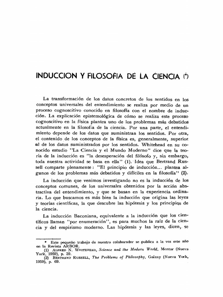 Induccion Y Filosofia Dé La Ciencia | PDF | Teoría | Razonamiento inductivo