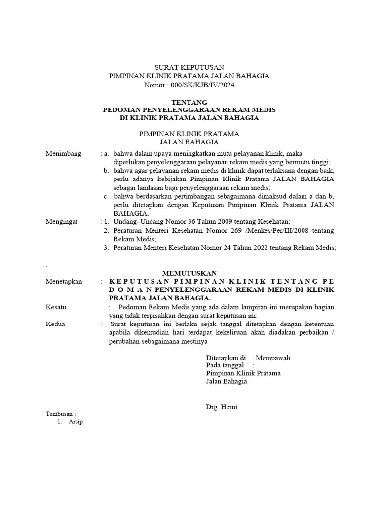 DRAFT Bukti Penyelenggaraan RM | PDF