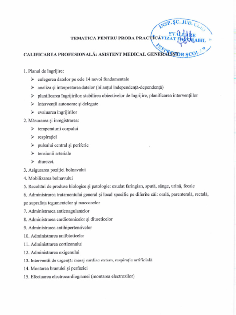 AMG - Tematica Pentru Proba Practică | PDF