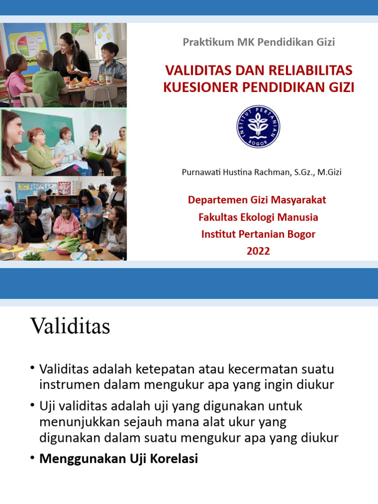 Praktikum Pengiz Validitas & Reliabilitas | PDF | Karier & Perkembangan