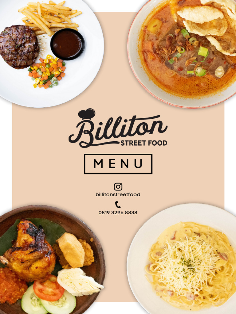 Menu Billiton Street Food Belitung | PDF
