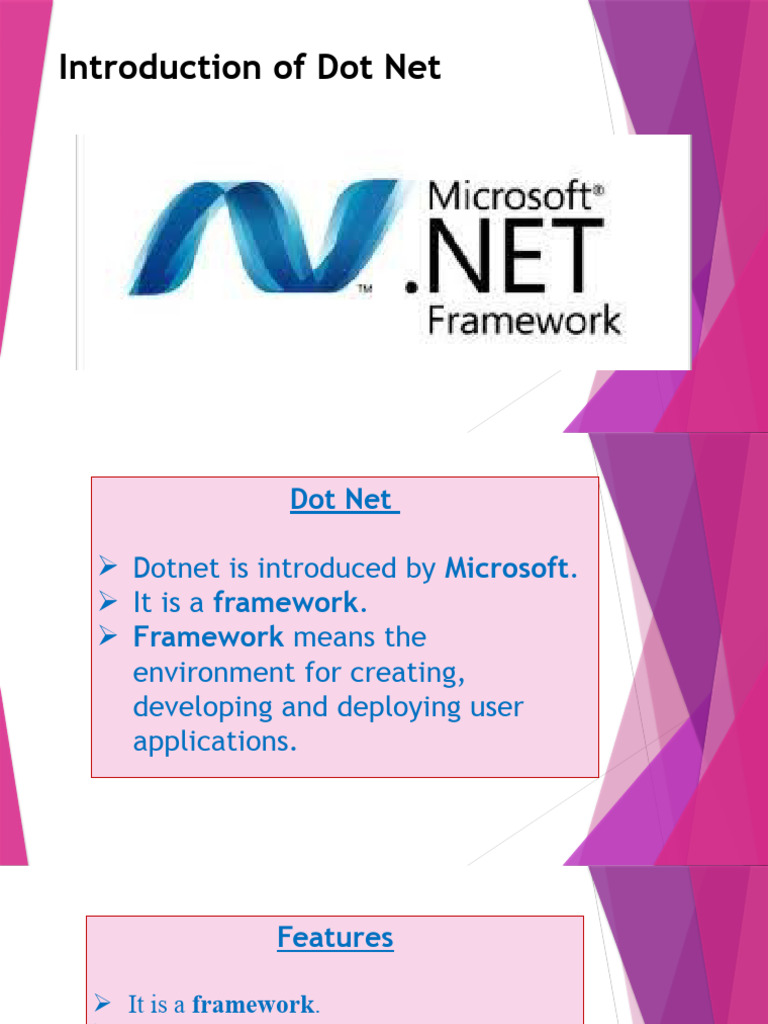 Dotnet Introduction Pdf Windows Communication Foundation Integrated Development Environment