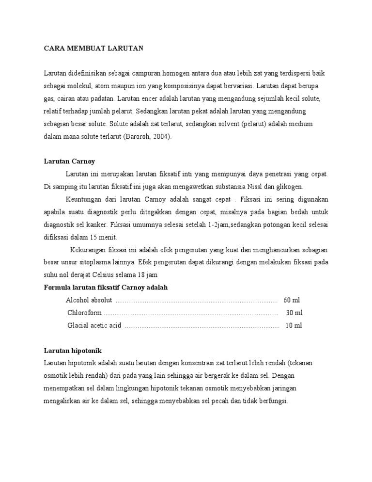 Cara Membuat Larutan | PDF