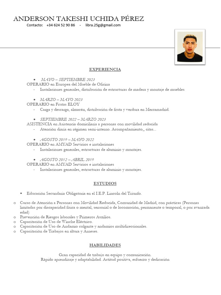 CVANDERSONUCHIDA01 Combinado | PDF | Bienestar