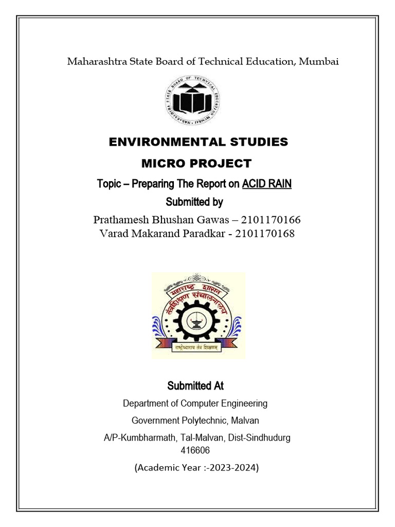 EST Micro Project | PDF | Soil | Water