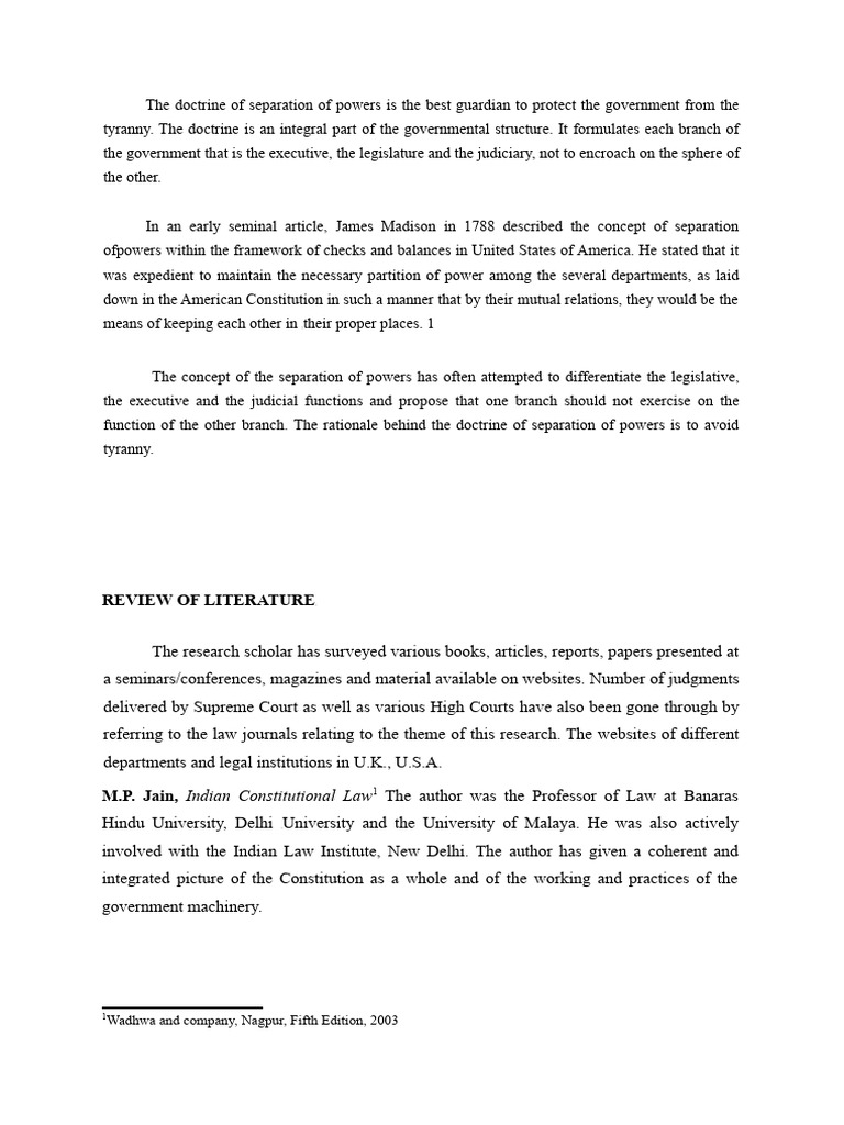Separation of Powers: A Constitutional Overview | PDF | Separation Of ...